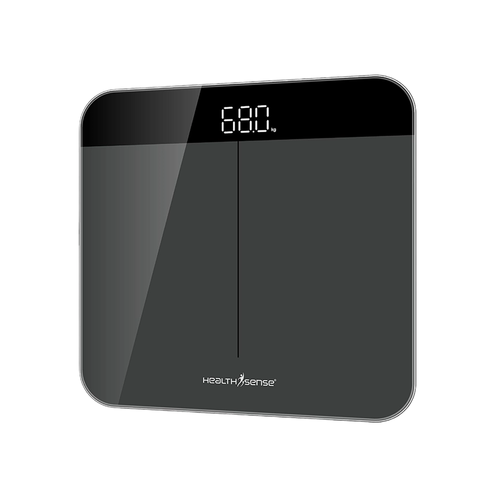 HealthSense Dura Glass Personal Weighing Scale PS120 (Grey) - 1.8 kg