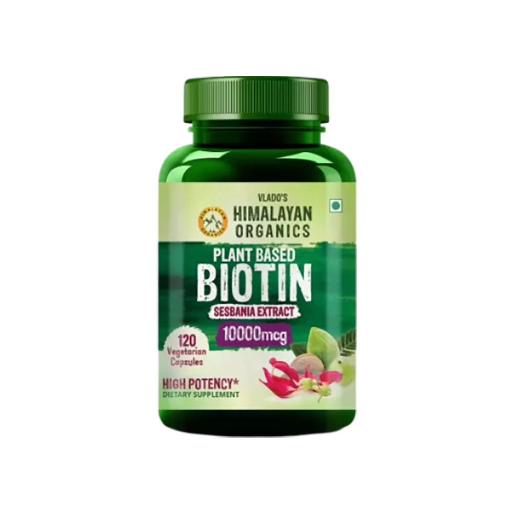 HIMALAYAN ORGANICS Plant Based Biotin 10000 MCG (Unflavoured) - 120 Tablets